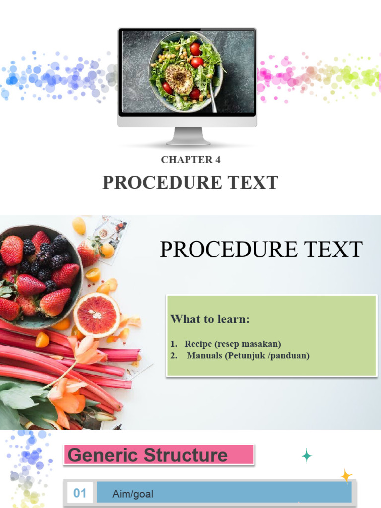 CH 4 Procedure Text Recipe | PDF | Cuisine | Foods