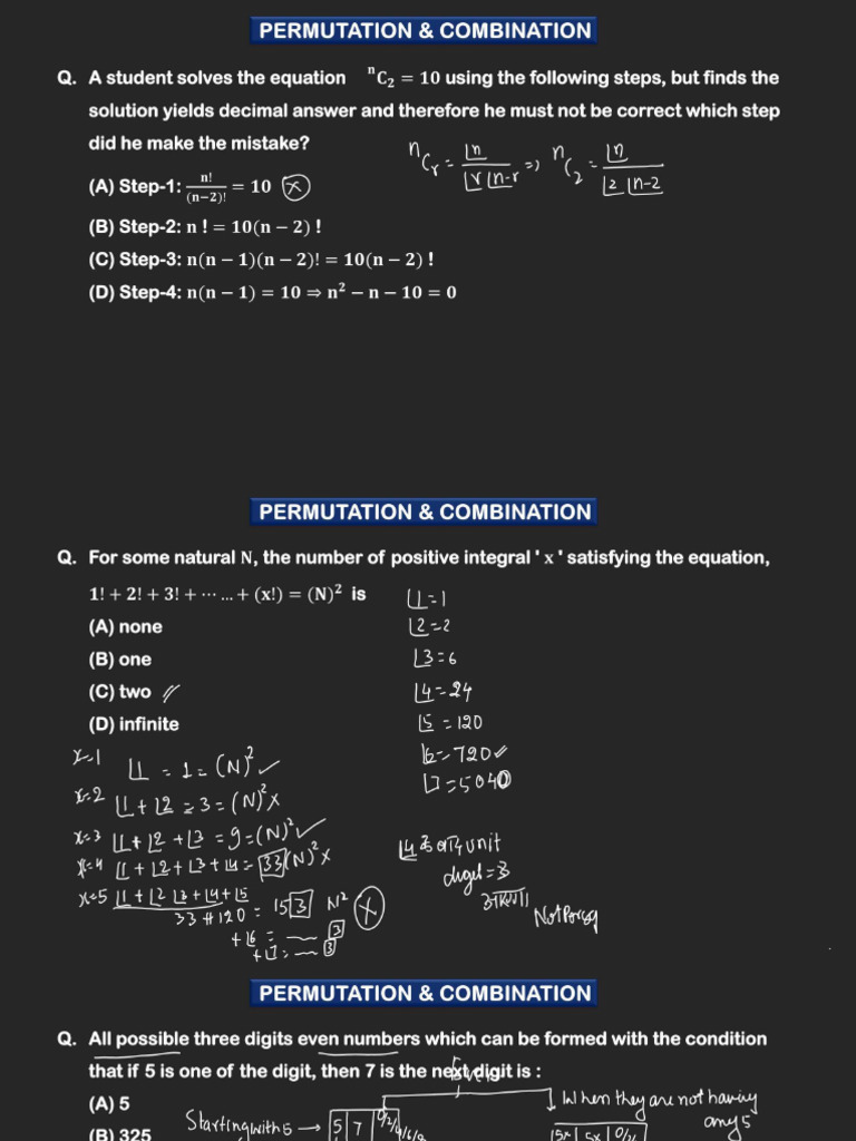 Permutation and Combination - L-05 (Class Notes) | PDF