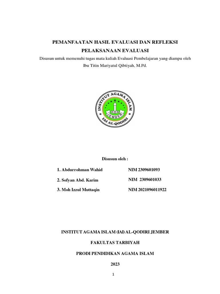 Makalah Evaluasi Pembelajaran | PDF