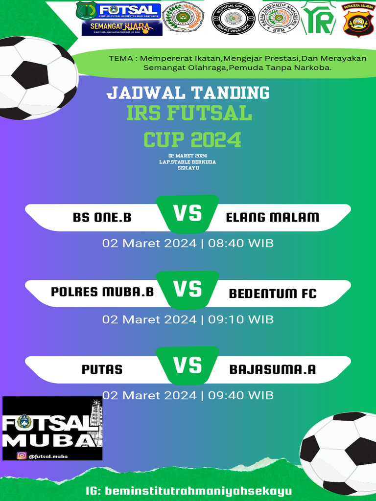 Hijau Dan Hitam Modern Minimalis Jadwal Tanding Futsal Instagram Reels - 20240302 - 005506 ...