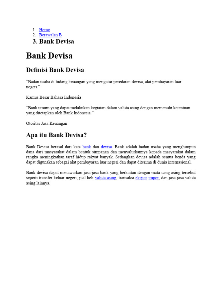 Bank Devisa | PDF