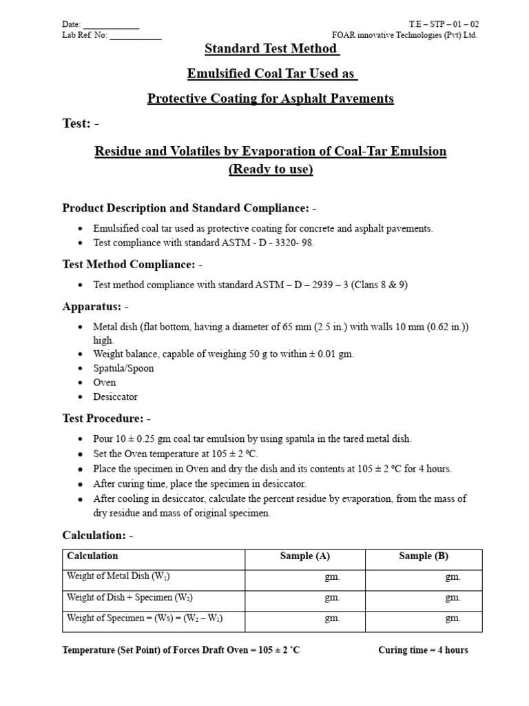 B Residue by Evaporation | PDF | Building Engineering | Physical Sciences