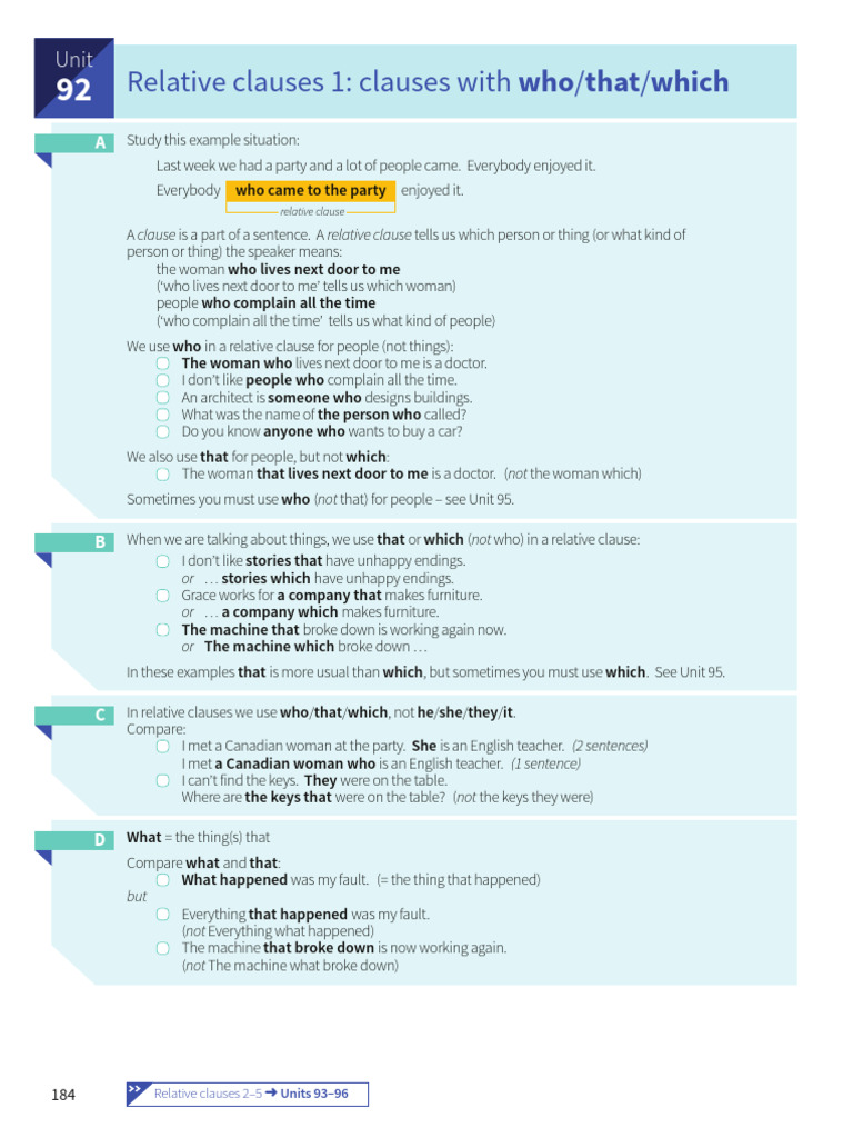 Relative Clause | PDF | Subject (Grammar)