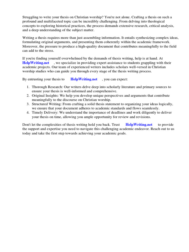 Thesis On Christian Worship | PDF | Jesus In Islam | God