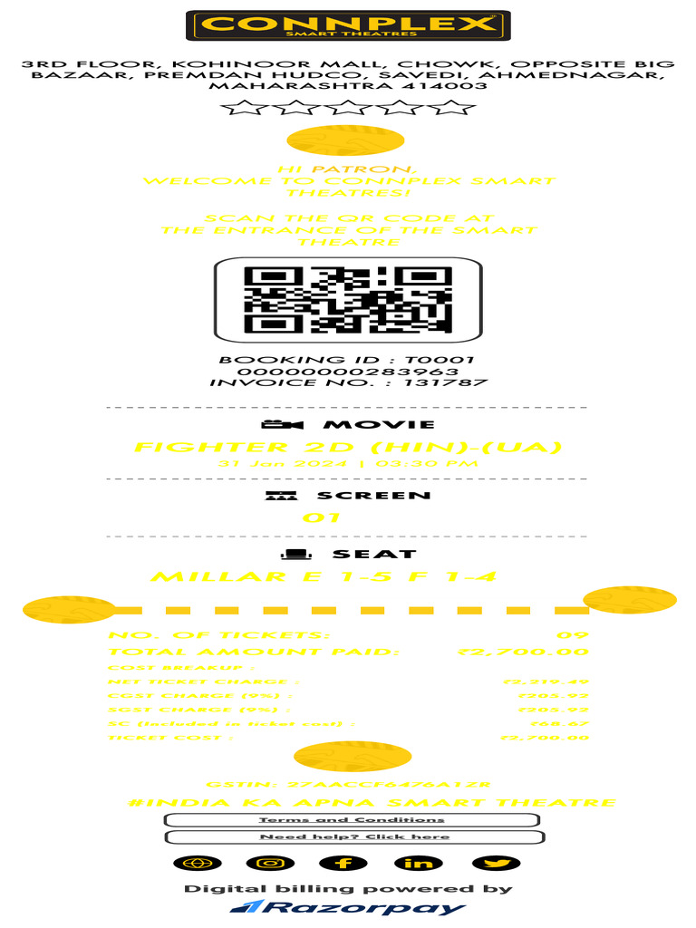 Connplex Smart Theatres Invoice | PDF