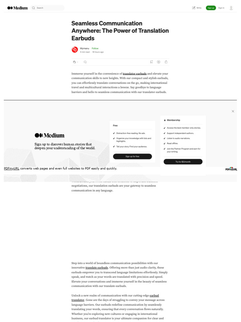 Seamless Communication Anywhere: The Power of Translation Earbuds | PDF ...