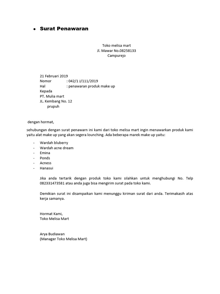 Surat Penawaran dan lain lain | PDF