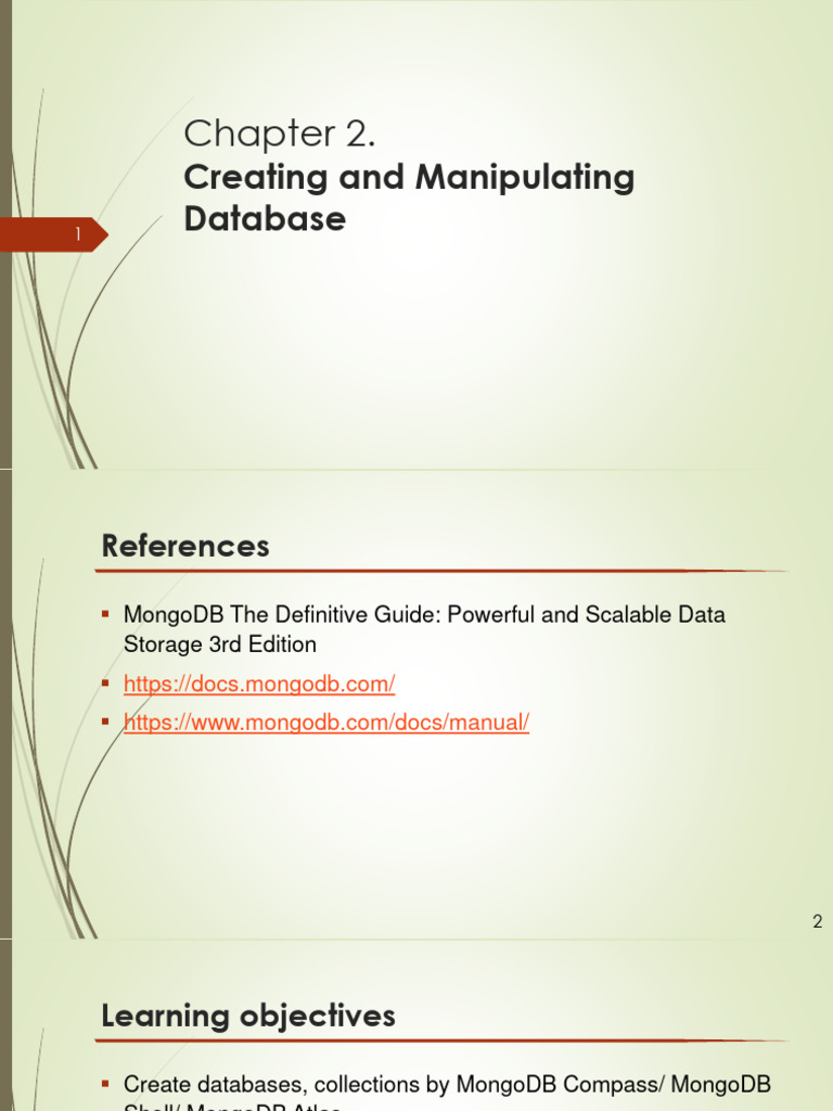 02 - Creating and Manipulating Database | PDF | Json | Mongo Db 02 - Creating and Manipulating Database | PDF | Json | Mongo Db