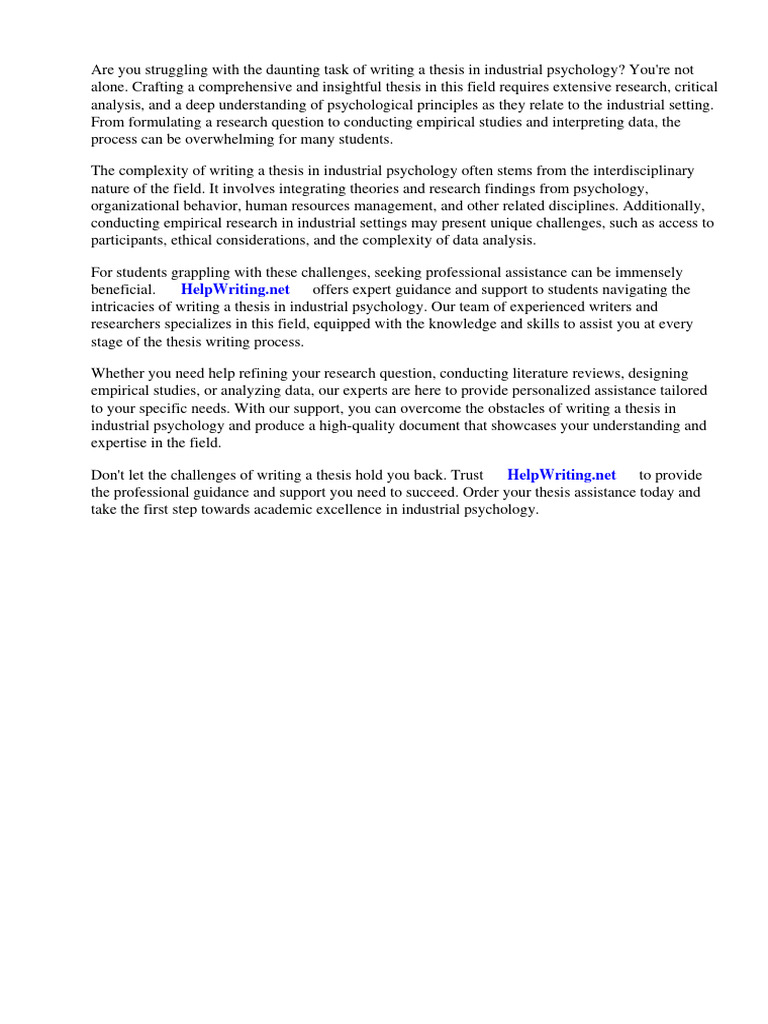 Sample Thesis in Industrial Psychology | PDF | Psychology | Leadership