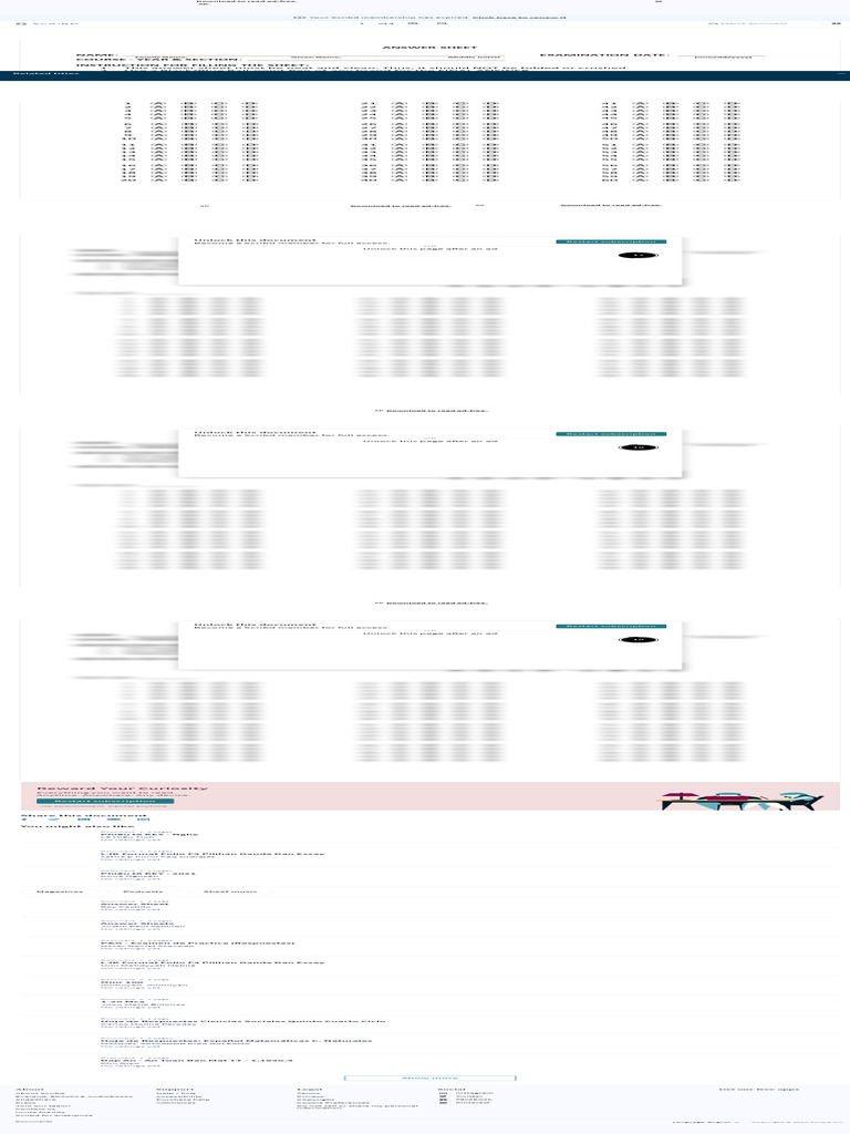 Answer Sheets For 60 Items - PDF | PDF | Scribd | Computing