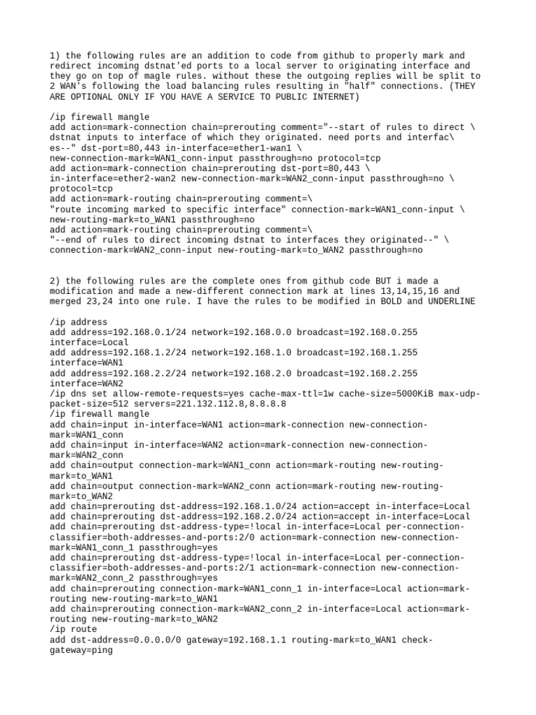 MT Good Config | PDF | Ip Address | Firewall (Computing)