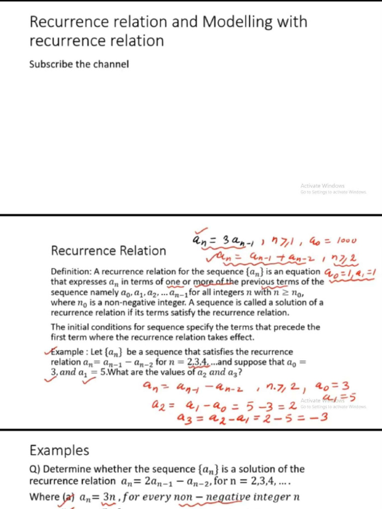 Recurrence Relation | PDF