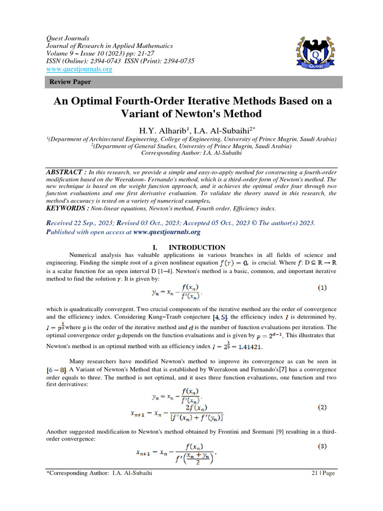 Hala Alharib 4th Order | PDF | Mathematical Optimization | Algorithms
