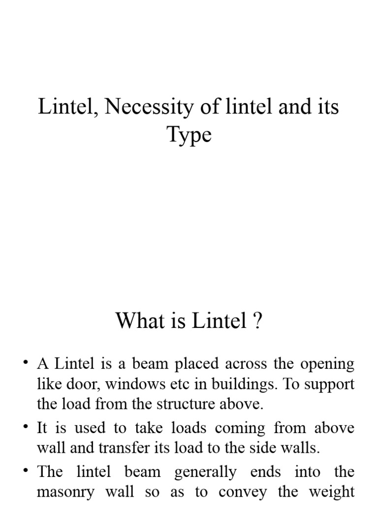 Lintel, Necessity of Lintel and Its Type | PDF | Concrete | Brick