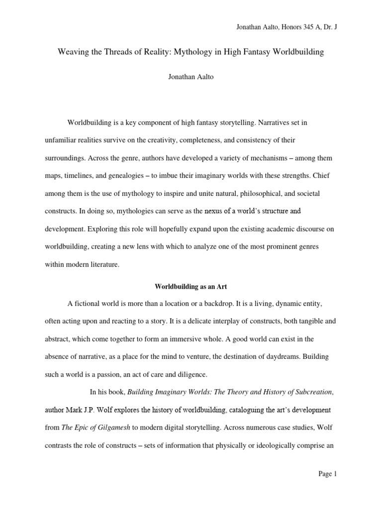 Weaving The Threads of Reality - Mythology in High Fantasy ...