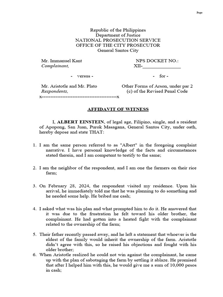 Judicial Affidavit 1 1 | PDF | Affidavit | Common Law