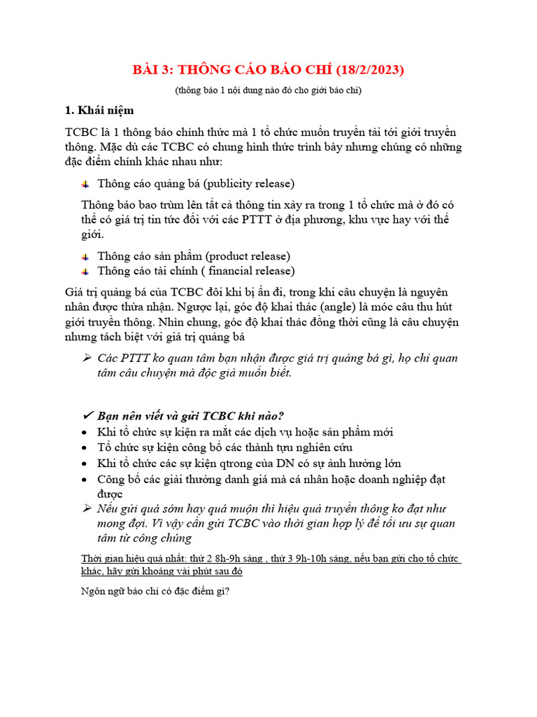 Kỹ Năng Viết Cho Qhcc 18-2-2023 | PDF