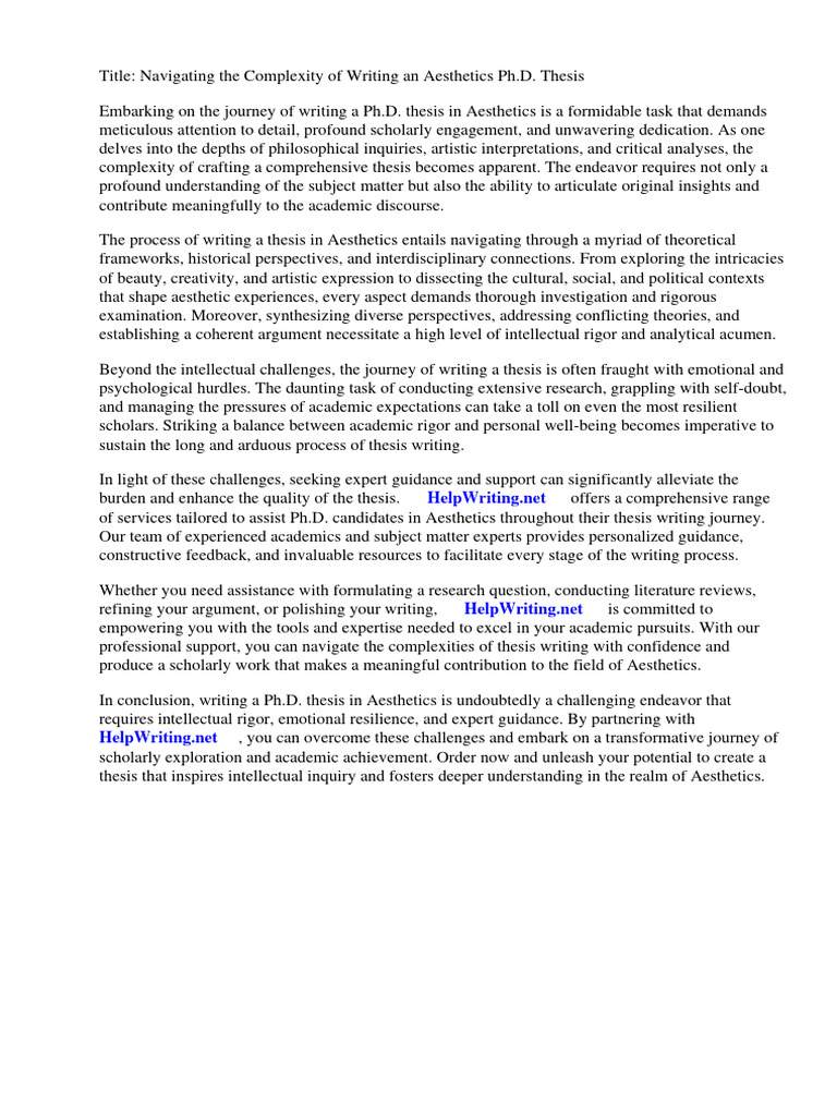 Aesthetics PHD Thesis | PDF | Aesthetics | Experience