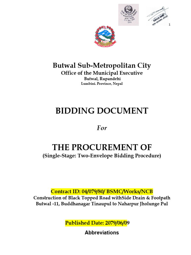 Bid Document | PDF | Procurement | Joint Venture