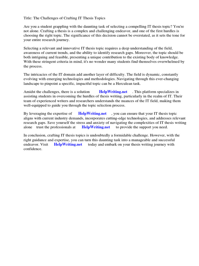 It Thesis Topics | PDF | Thesis | Artificial Intelligence