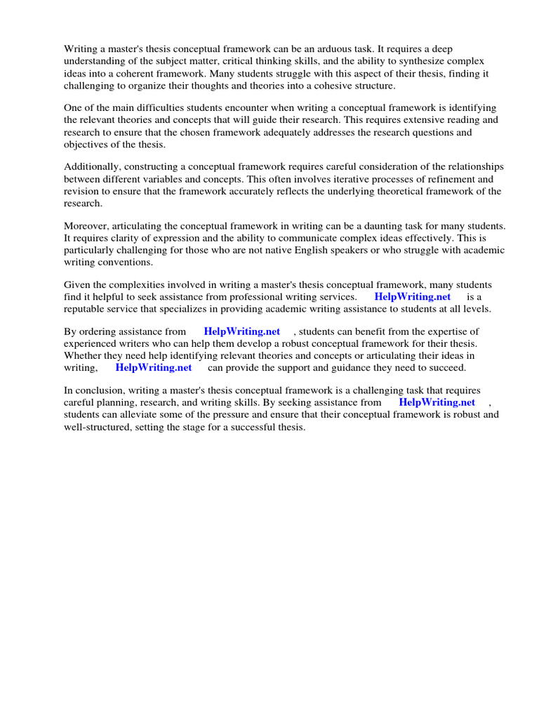 Master Thesis Conceptual Framework | PDF | Theory | Thesis