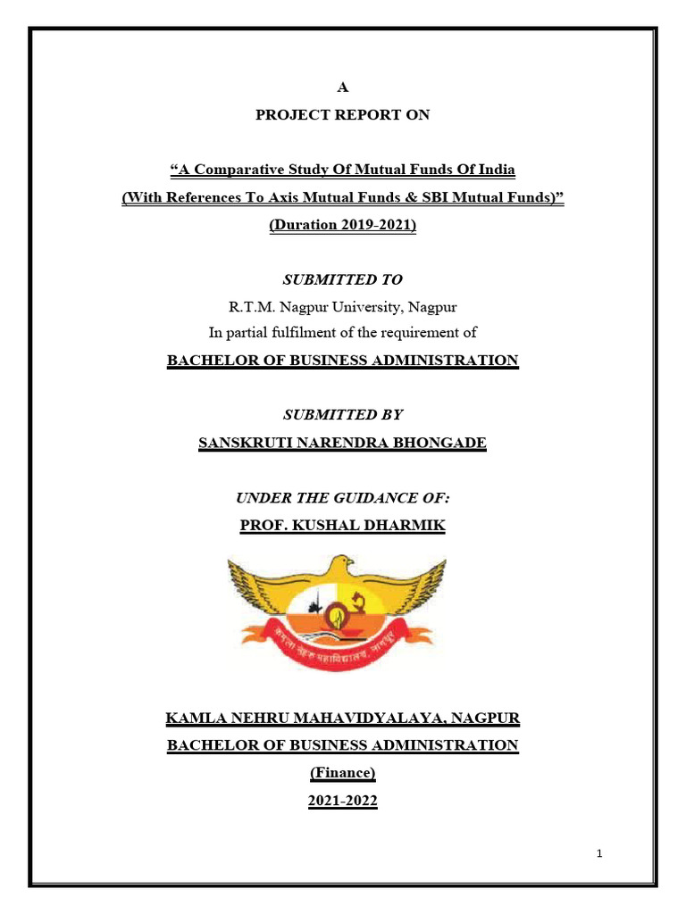 Knm Bba Project Report | PDF | Investment Fund | Mutual Funds