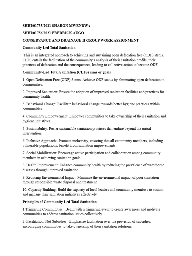 CLTs | PDF | Sanitation | Public Health