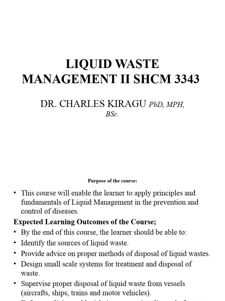 Liquid Waste Management Course | PDF | Sewage Treatment | Flow Measurement