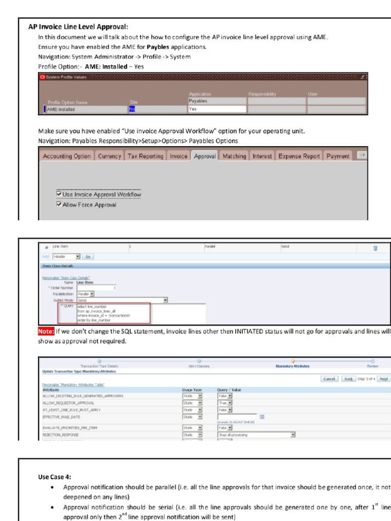 AP Invoice Line Level Approval r12 | PDF