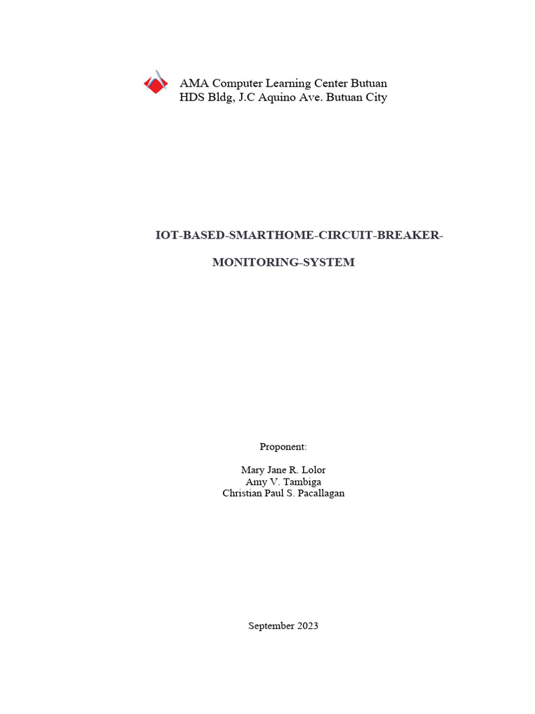 Iot Based Smarthome Circuit Breaker Monitoring System | PDF | Energy ...