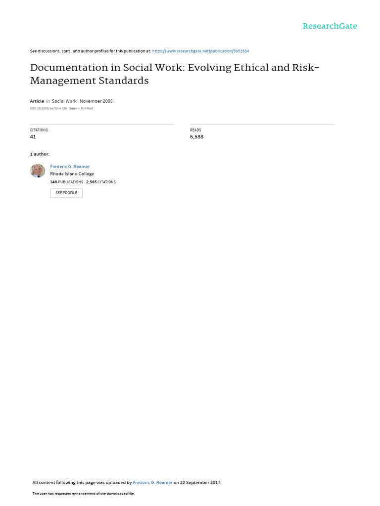 Documentationin Social Workarticle | PDF
