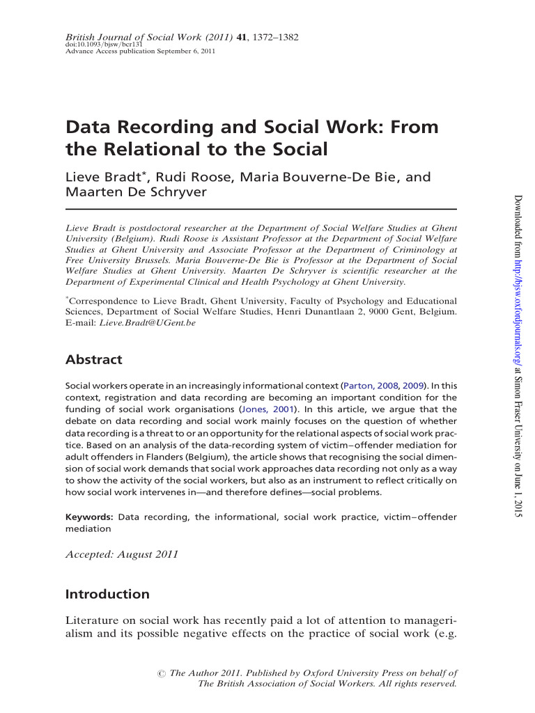 Data Recording and Social Work | PDF | Restorative Justice | Crimes