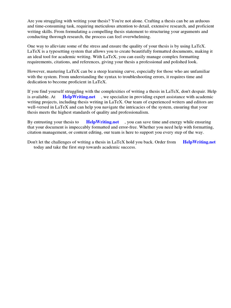 How To Write A Thesis in Latex PDF | PDF | Te X | Computer Programming