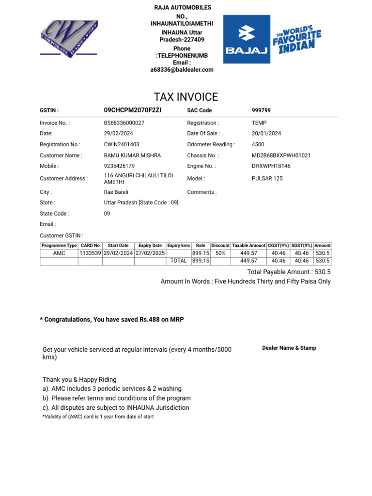 Invoice | PDF | Transport | Taxation