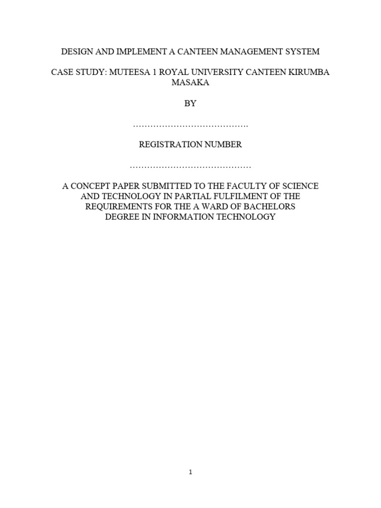 Concept Paper CANTEEN | Download Free PDF | Inventory | Databases