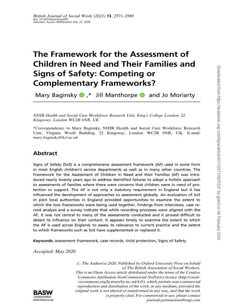 The Framework for the Assessment of Children in Need and Their Families ...