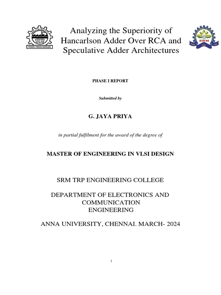 Hancarlson Adder vs RCA & Speculative | PDF