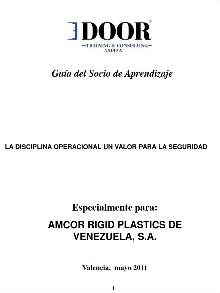 Manual La Disciplina Operacional Un Valor para La Seguridad | PDF ...