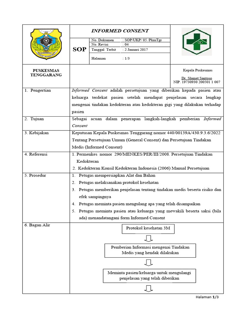 Prosedur Informed Consent Puskesmas | PDF