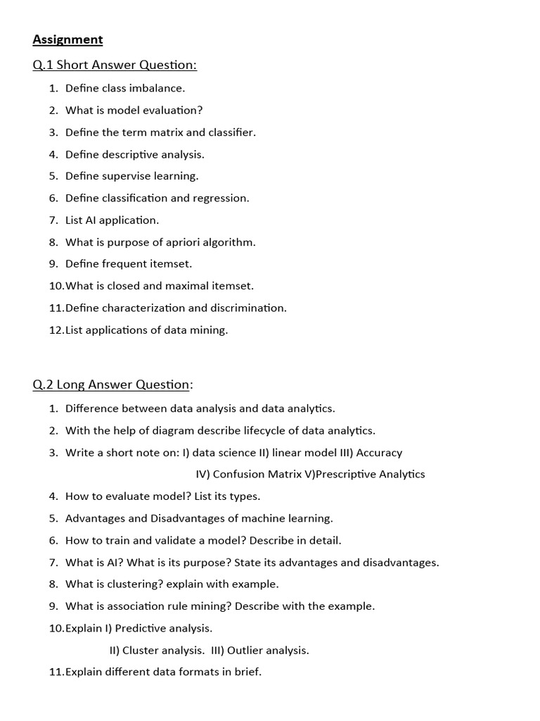 Data Analytics Assignment | PDF