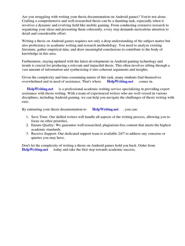 Android Games Thesis Documentation | PDF | Video Games | Unity (Game ...