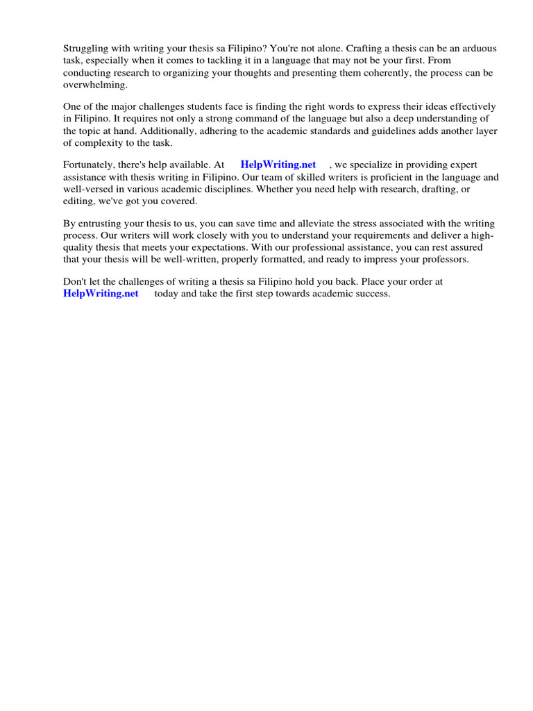 Thesis Writing Help in Filipino | PDF | Tagalog Language | Languages