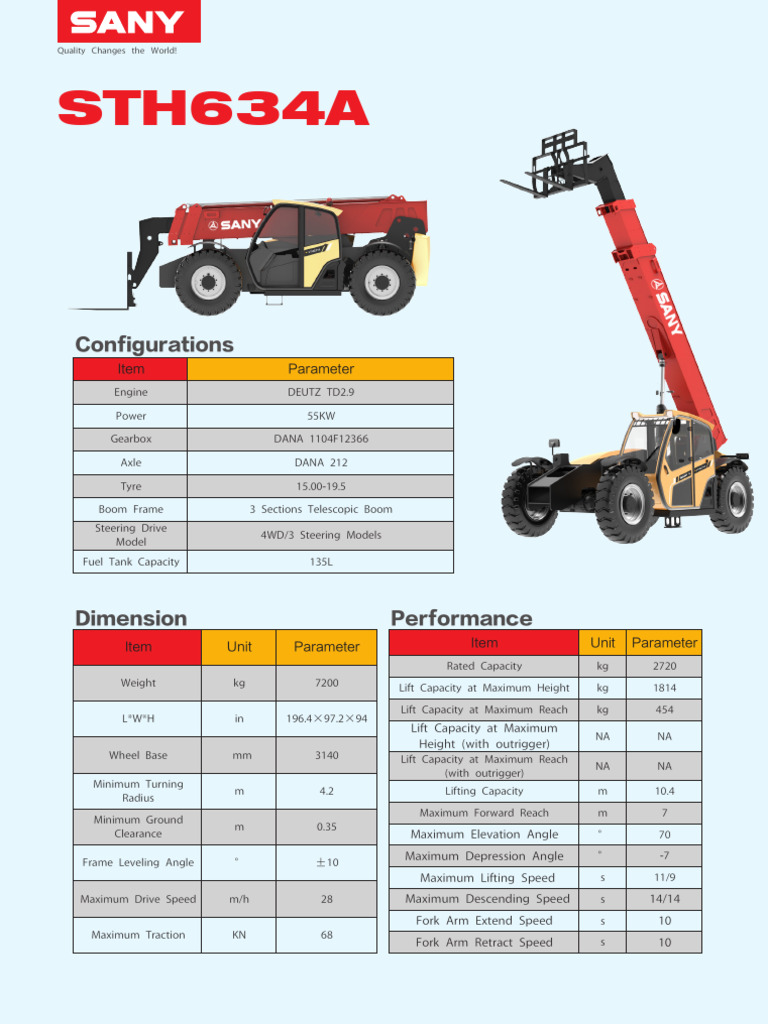SANY STH634A Brochure-175048 | PDF | Vehicles | Automotive Technologies