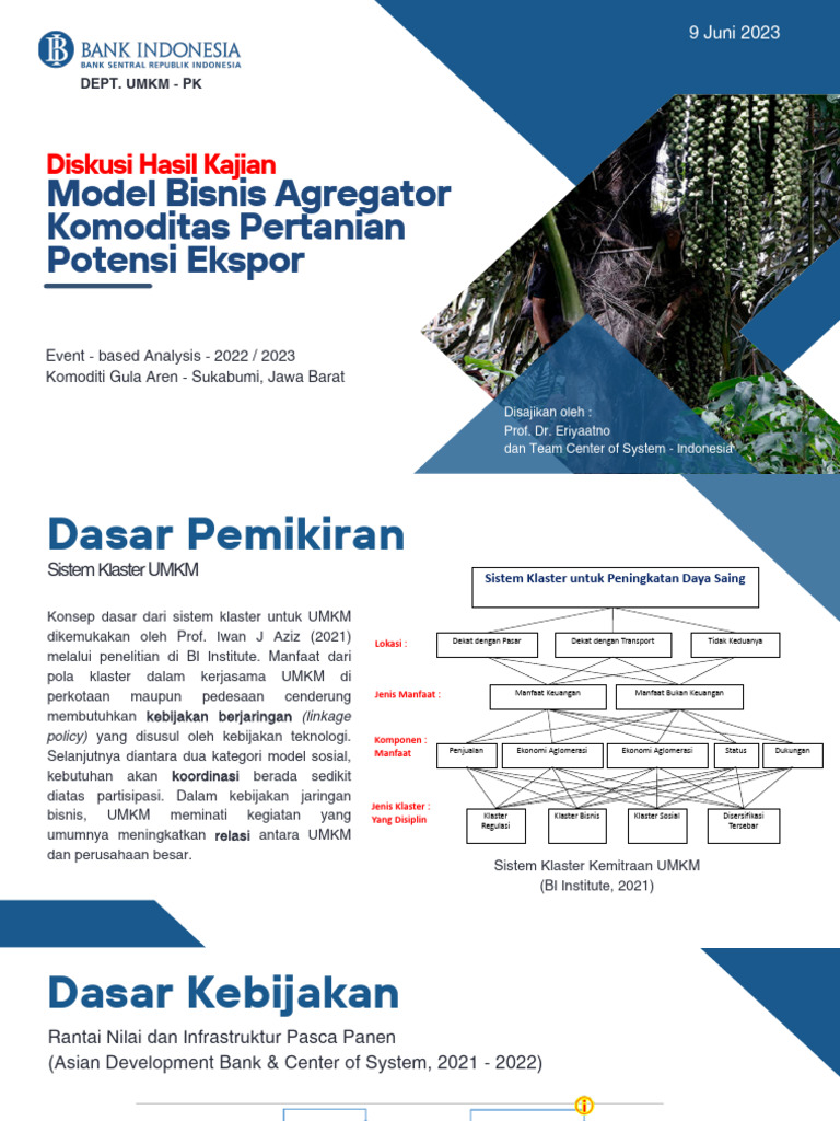 Model Bisnis Agregator UKM - Ekspor Dalam Pola Cluster Loop System ...