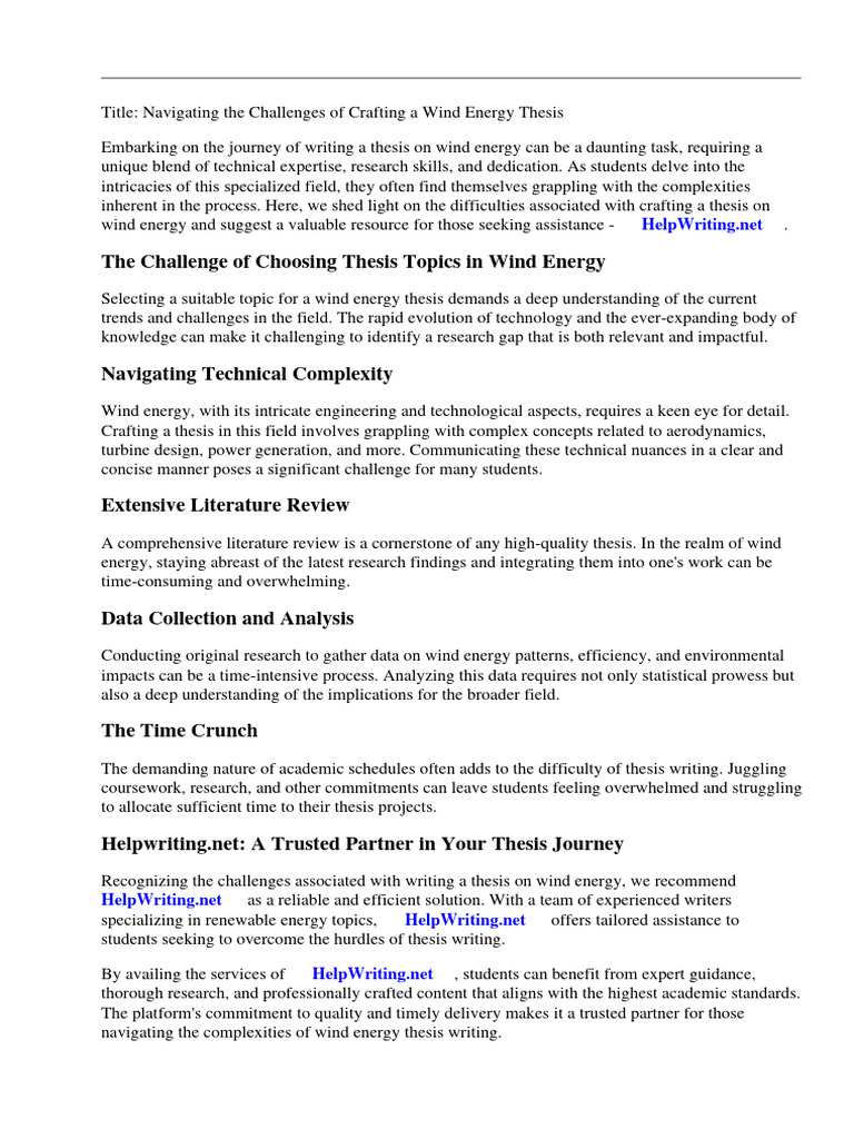 Thesis Topics Wind Energy | PDF | Wind Power | Photovoltaics