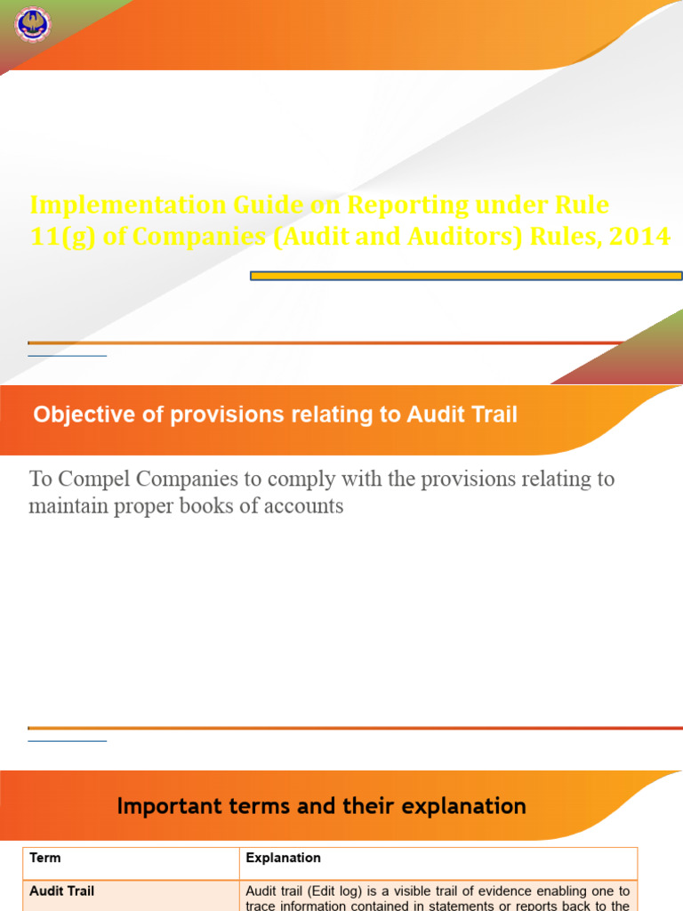 Audit Trail Compliance Guide for Companies | PDF | Audit | Financial Audit