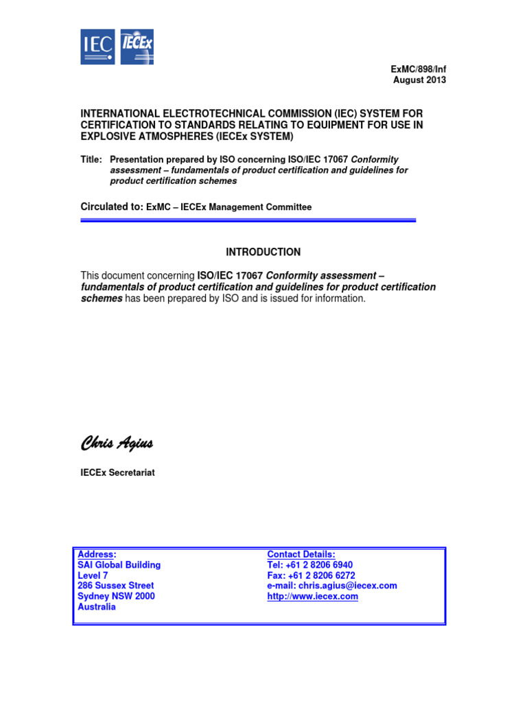 ExMC 898 Inf Introducing ISO-IEC 17067 | PDF | Certification | International Organization For ...