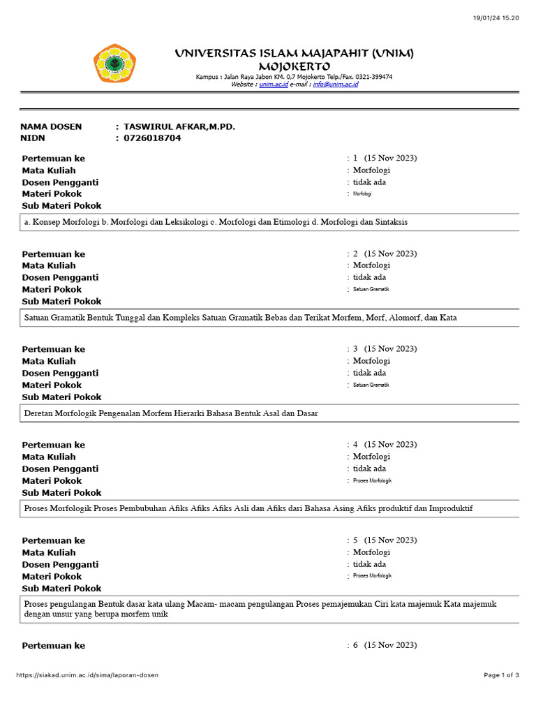 Jurnal Uas Morfologi 2024 | PDF