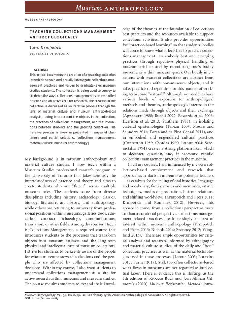 Teaching Collections Management Practices | PDF | Museum | 3 D Printing