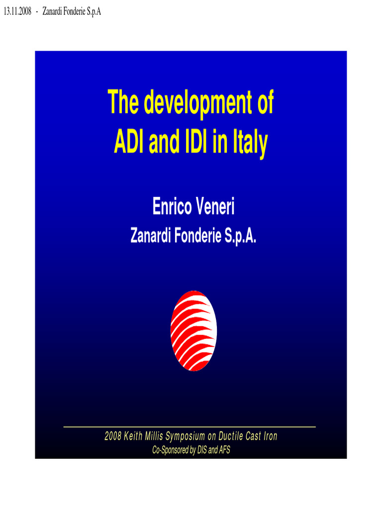 ADI and IDI in Italy | PDF | Casting | Applied And Interdisciplinary ...